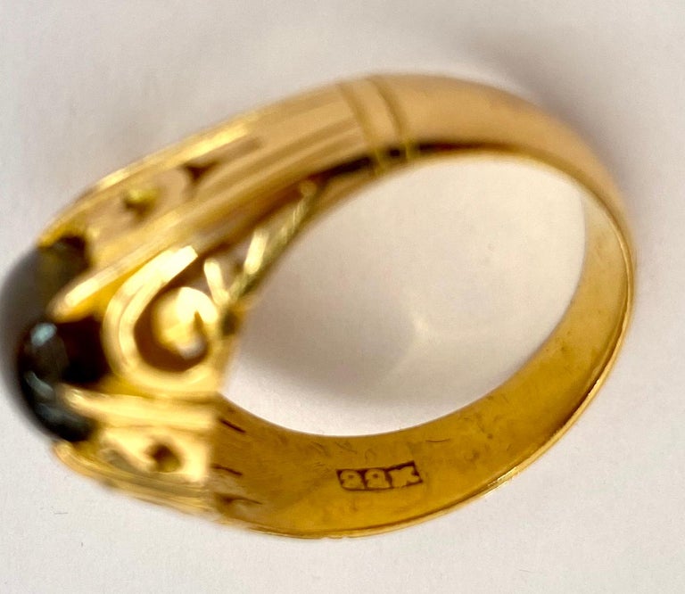 One '1' 22K '916/-' Yellow Gold Ring with Chrysoberyl, Cat's Eye ...