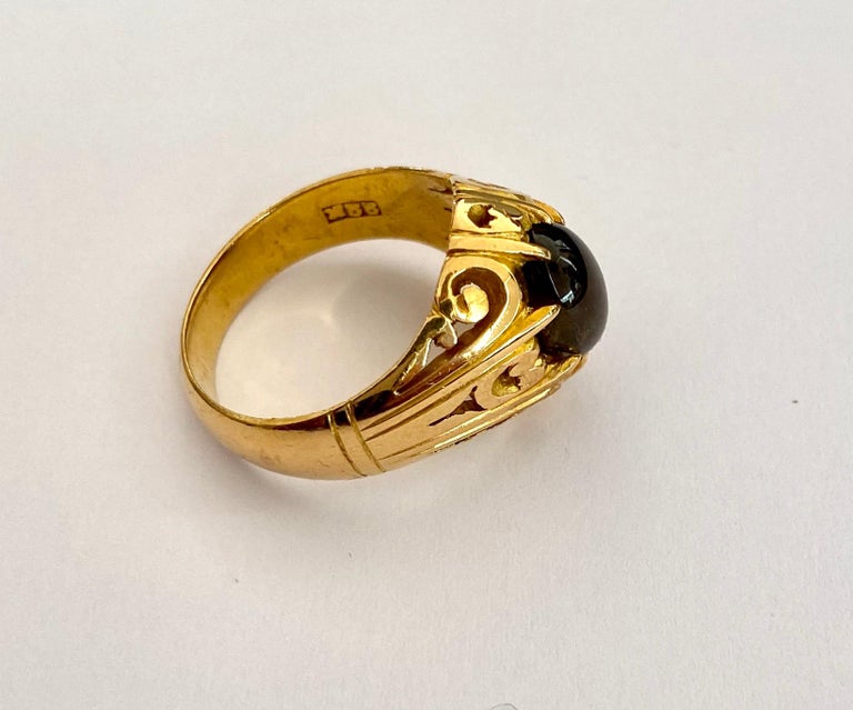 One '1' 22K '916/-' Yellow Gold Ring with Chrysoberyl, Cat's Eye ...