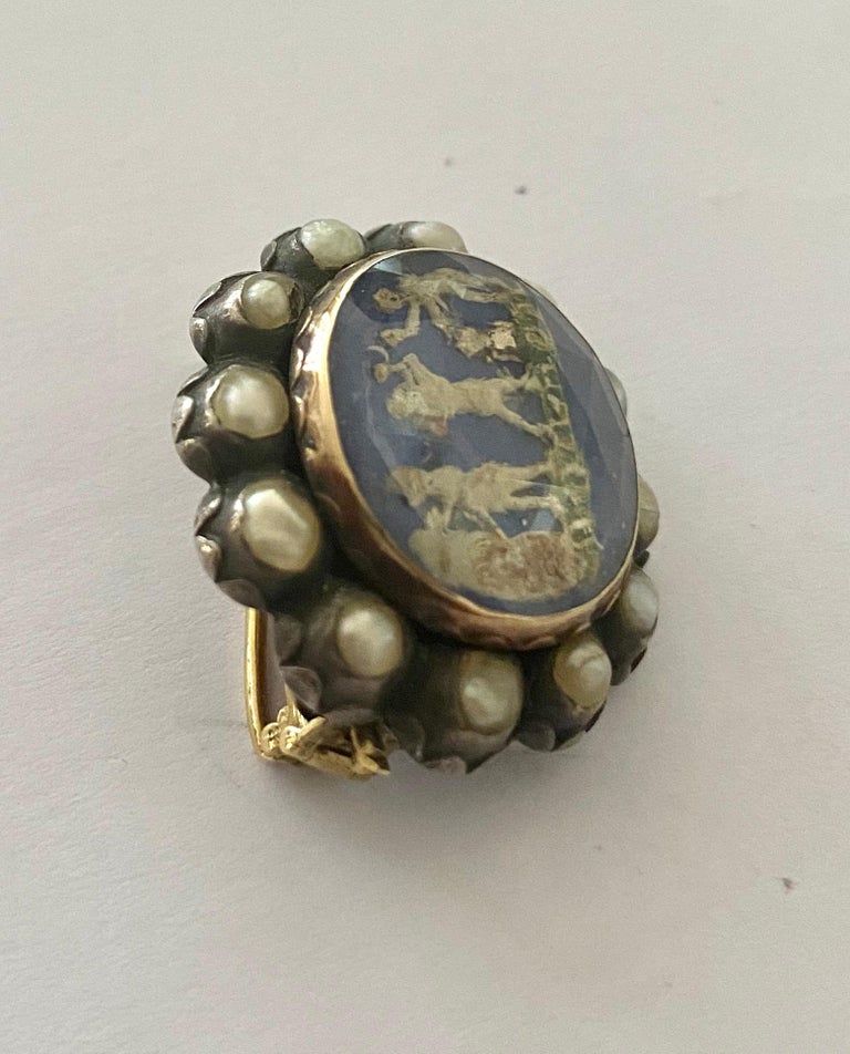 One '1' Gold/Silver Memorial Ornament/Brooch "Stuart Cristal", England ...