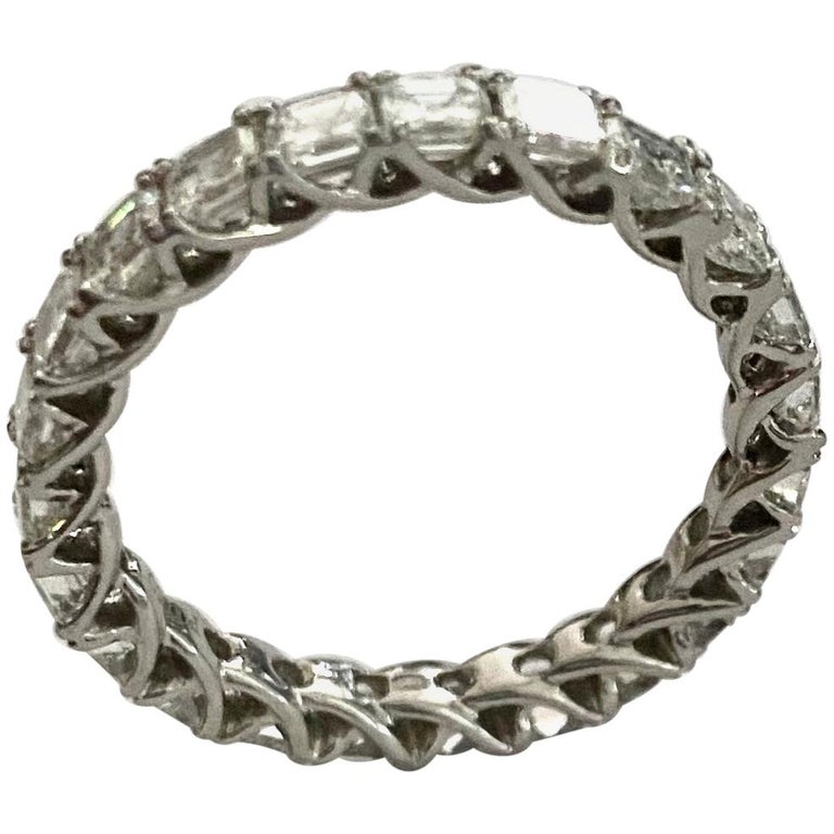 One '1' Platinum "Alliance" Ring, Set with Asscher Cut Diamonds, 23x For Sale at 1stDibs