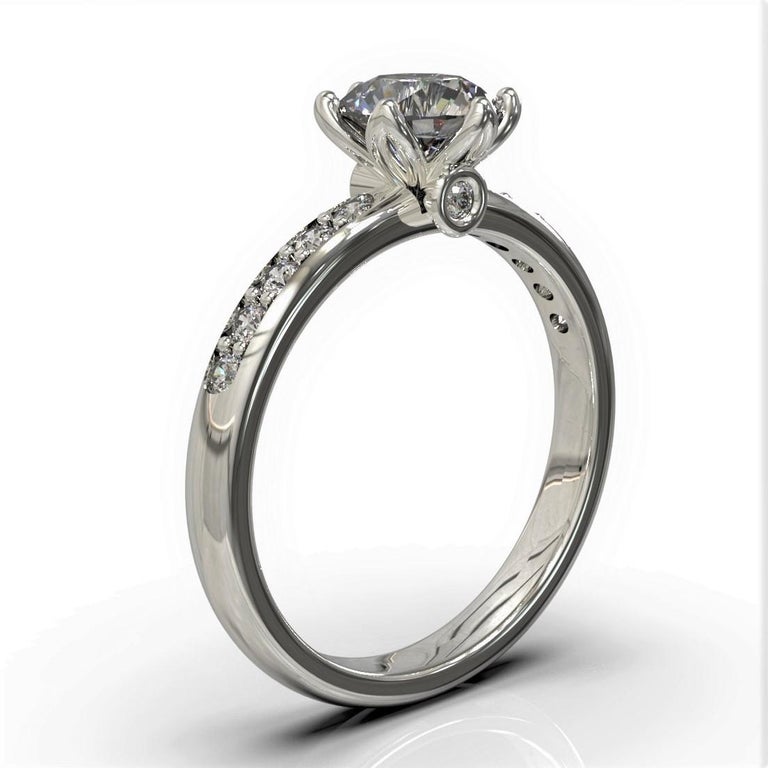 One Carat Certified Round Brilliant Cut Diamond Engagement Ring in ...