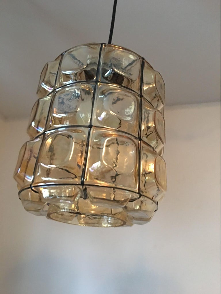 One Lovely Pair of German Limburg Style Glass Pendant Lamps For Sale at ...
