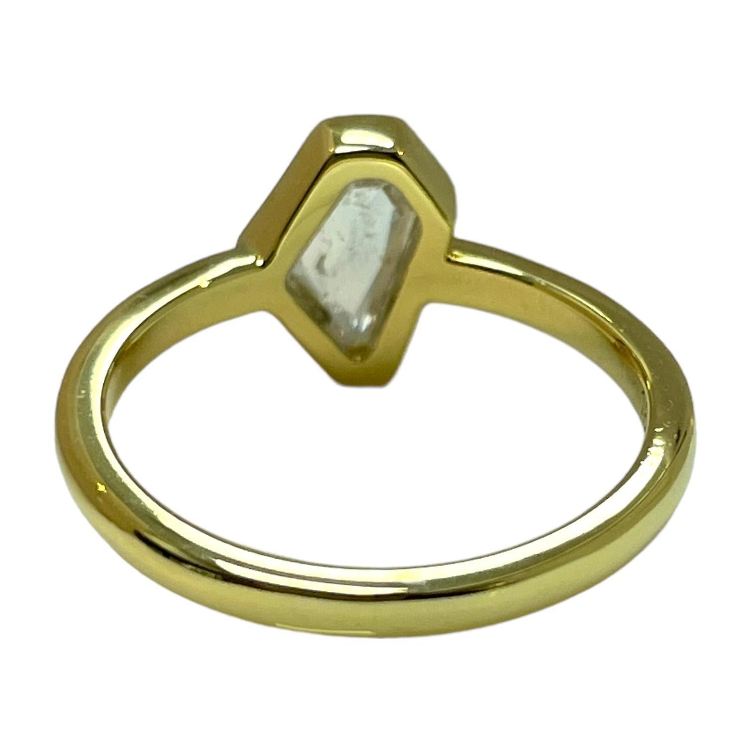 One-of-a-Kind 18K Yellow Gold Octagonal Cut Diamond Ring For Sale at ...