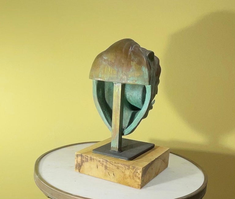 One of a Kind 1960s Bronze Lion Head Statue For Sale at 1stDibs