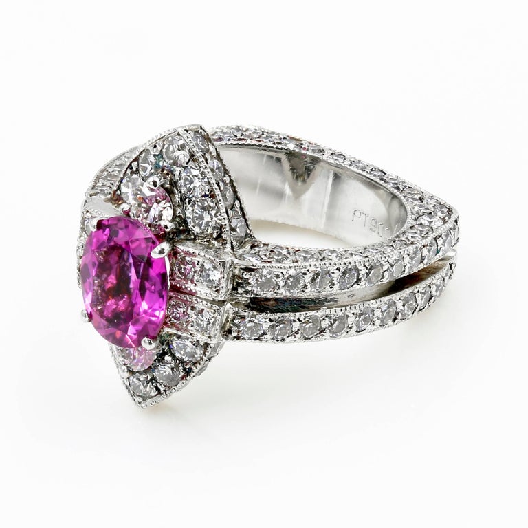 One-of-a-Kind 2.65 Carat Natural Pink Spinel and Diamond Ring at 1stDibs