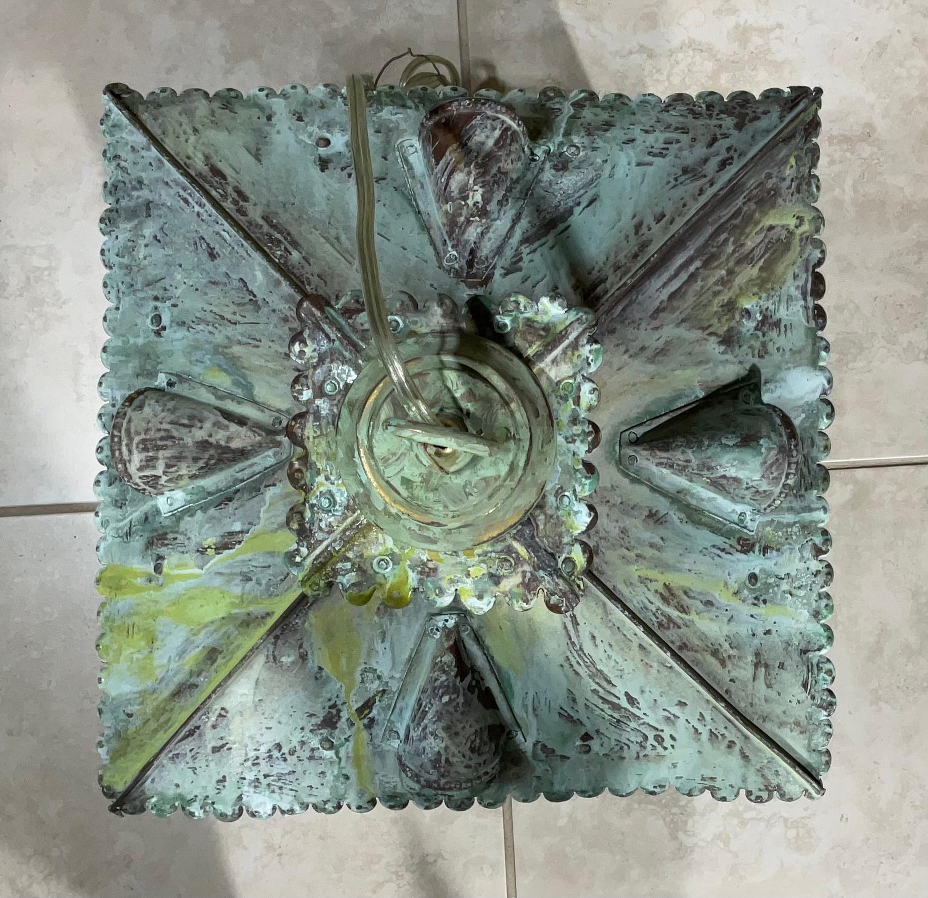 One of a Kind Antique Hanging Copper Lantern For Sale at 1stDibs