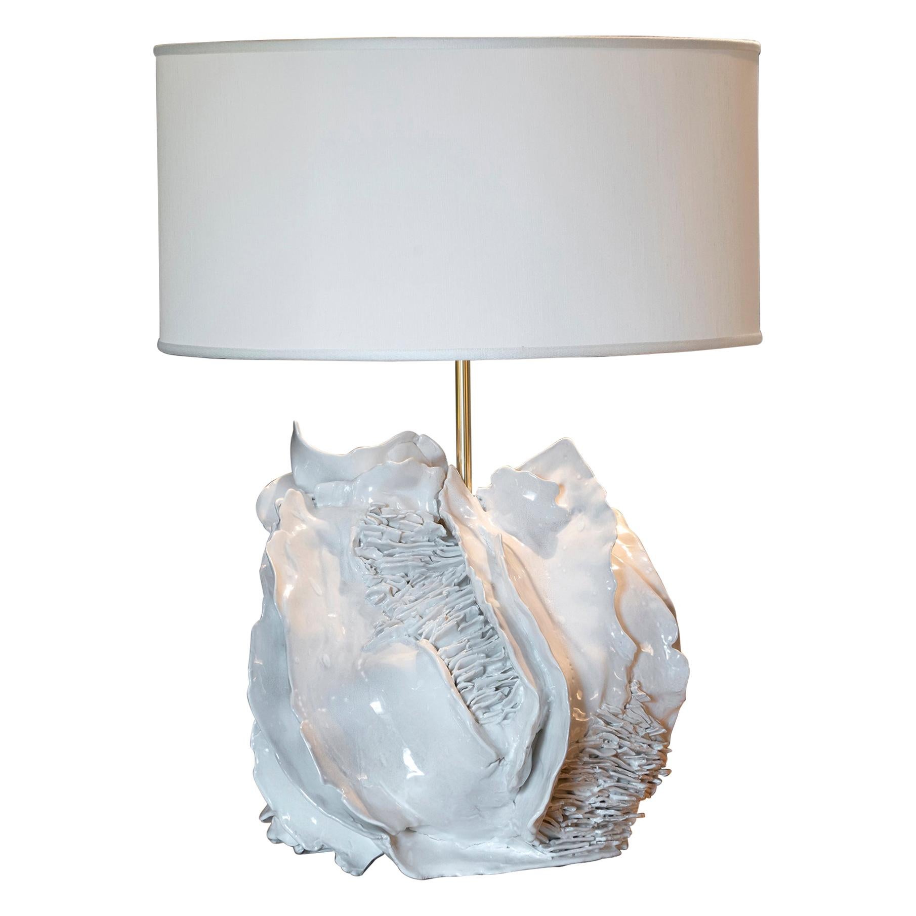 One of a Kind Artistic Ivory Glazed Ceramic Table Lamp, Italy, 2020 at ...