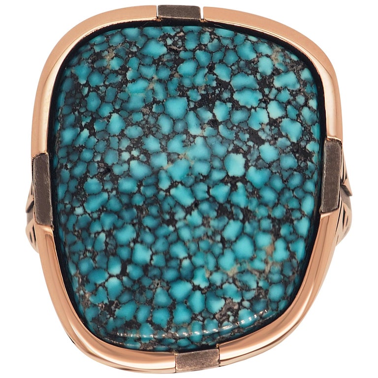 One of a Kind Black-Web Kingman Turquoise Sterling Silver Ring by ...