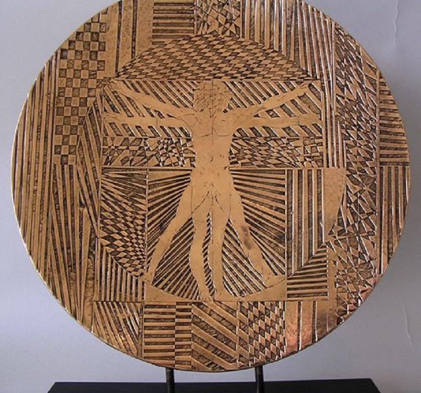 Angelo Rinaldi, Italy Bronze Charger Titled "Euro", One of a Kind For ...