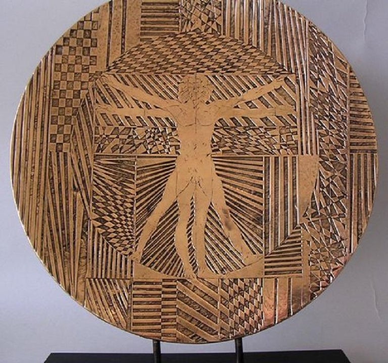 Angelo Rinaldi, Italy Bronze Charger Titled "Euro", One of a Kind For ...