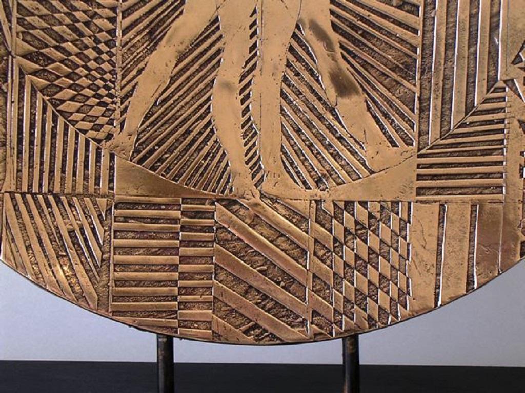 Angelo Rinaldi, Italy Bronze Charger Titled "Euro", One of a Kind For ...