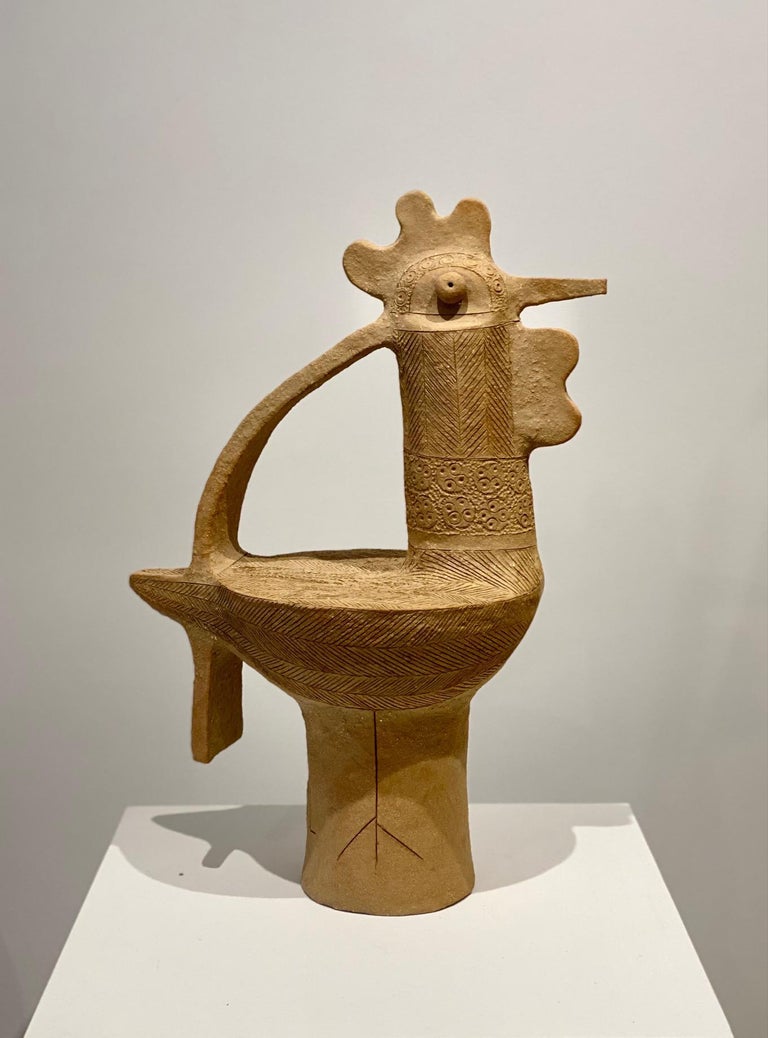 One of a Kind Ceramic Sculpture " Coq" by BYL For Sale at 1stDibs