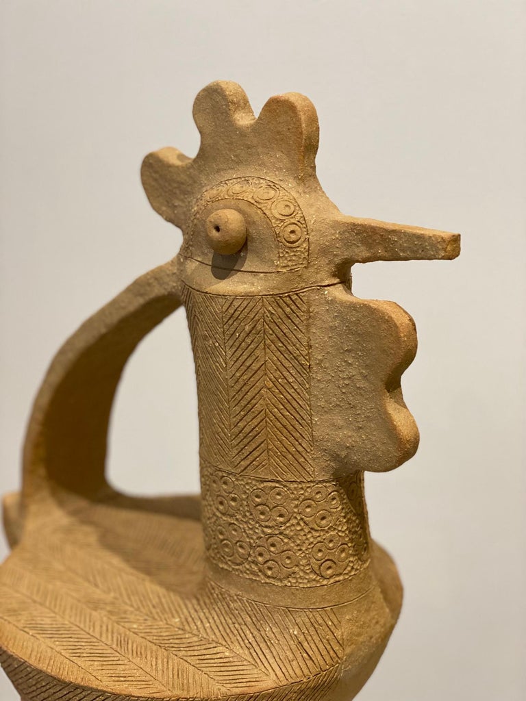 One of a Kind Ceramic Sculpture " Coq" by BYL For Sale at 1stDibs