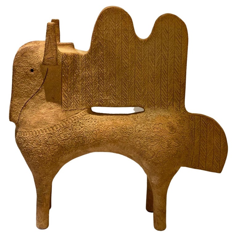 One of a Kind Ceramic Sculpture " Horse " by BYL at 1stDibs