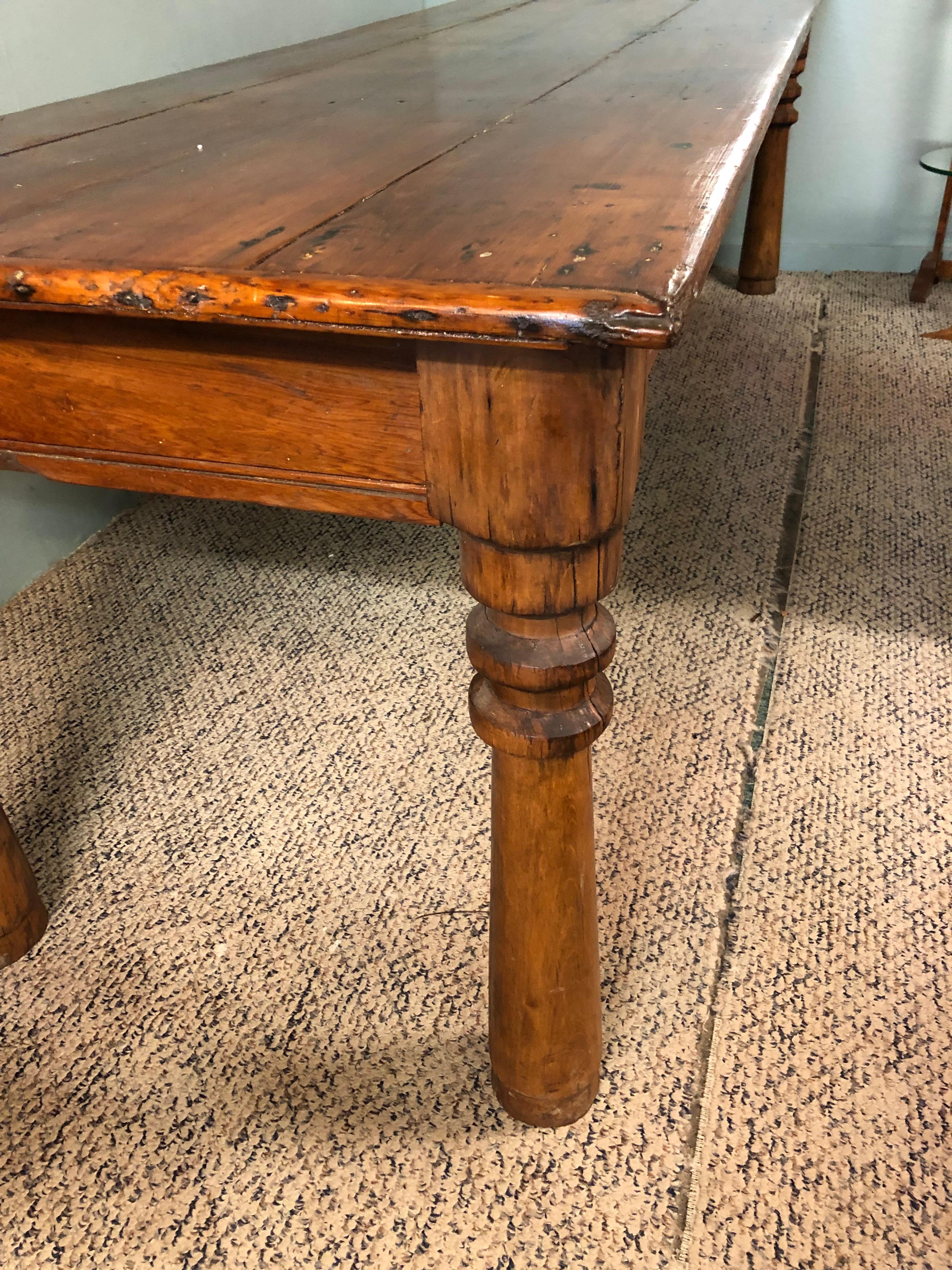 One of a Kind Character Rich Large Rustic Farm Table For Sale at 1stDibs