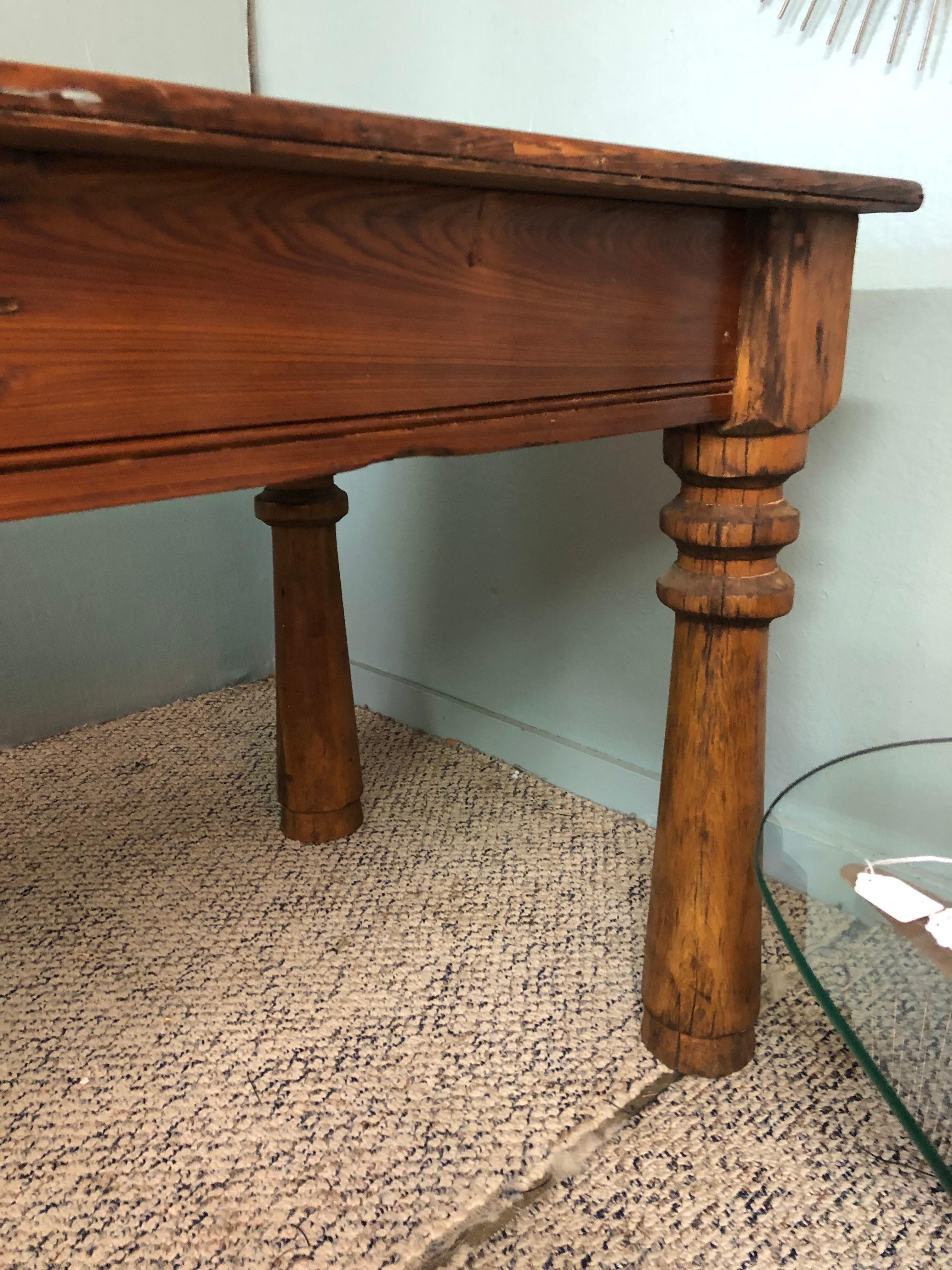 One of a Kind Character Rich Large Rustic Farm Table For Sale at 1stDibs