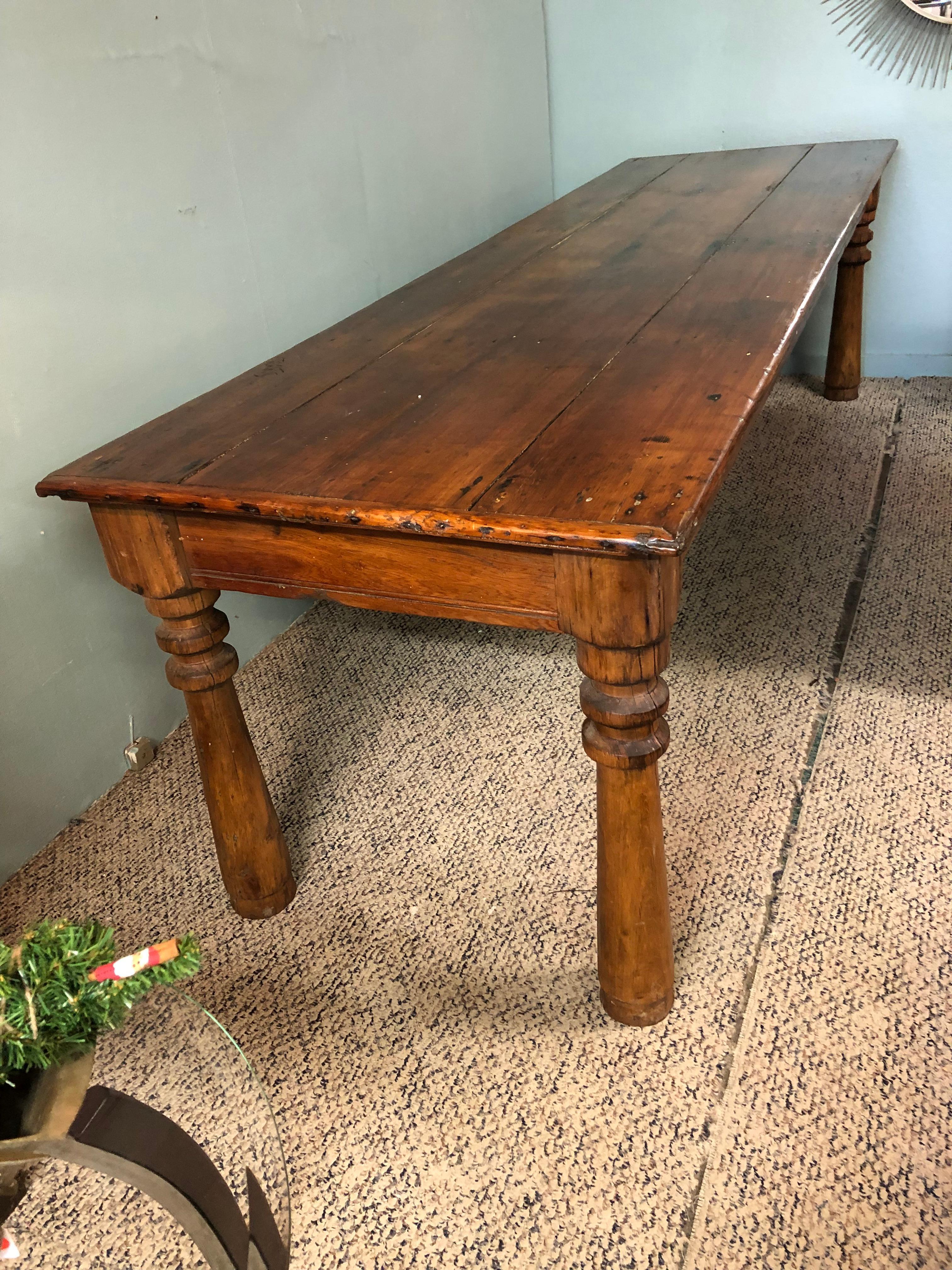 One of a Kind Character Rich Large Rustic Farm Table For Sale at 1stDibs