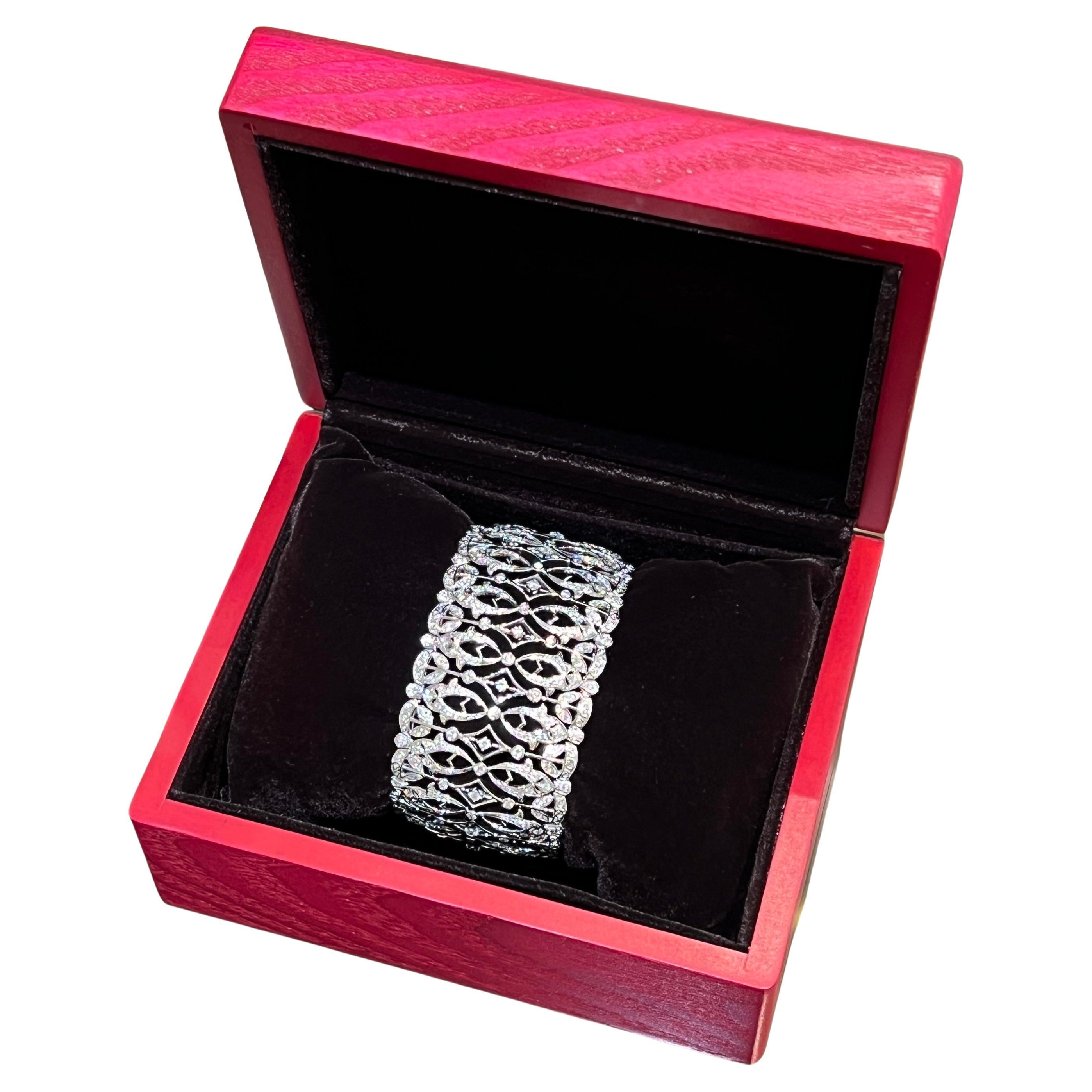 One-of-a-Kind Dilys’ “Lace” Diamond Bangle, 522 Diamonds, 6.57 Carats ...