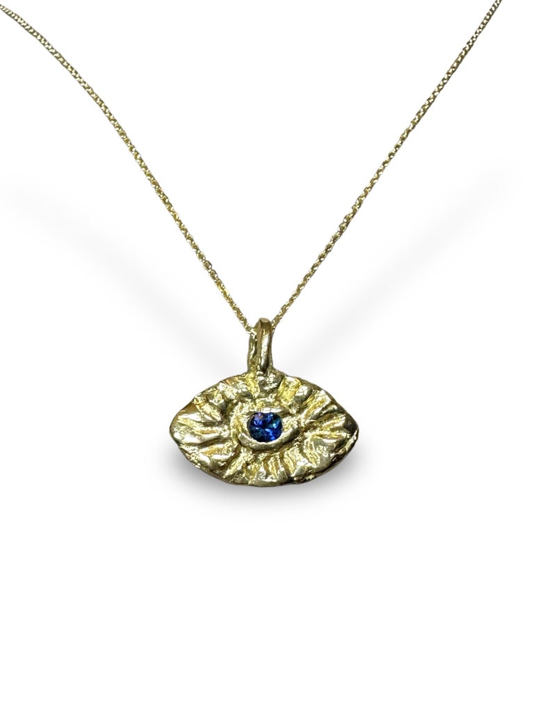 One of a kind Evil Eye Necklace for Men in 18K Yellow Gold 'Unisex' For ...