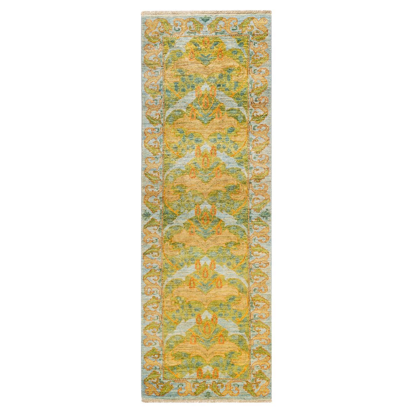 Arts and Craft Carpet Light Blue and Beige For Sale at 1stDibs