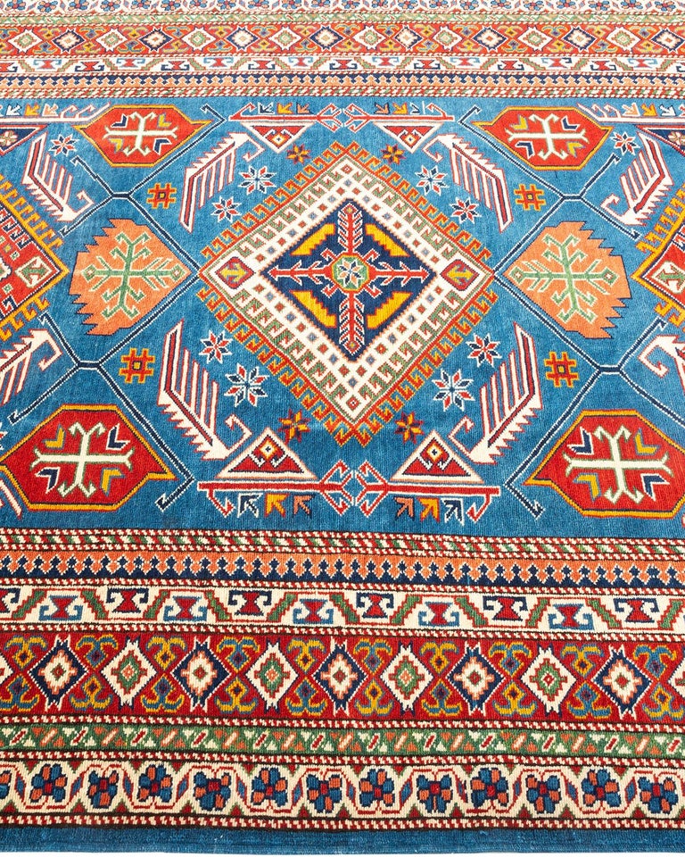 One-of-a-Kind Hand Knotted Bohemian Tribal Light Blue Area Rug For Sale ...