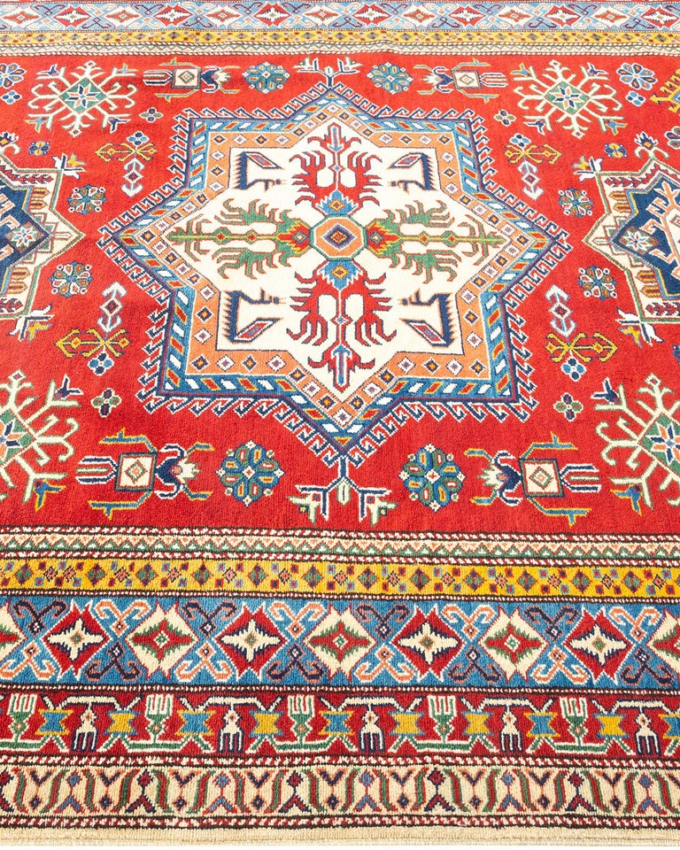 One-of-a-Kind Hand Knotted Bohemian Tribal Tribal Ivory Area Rug For ...