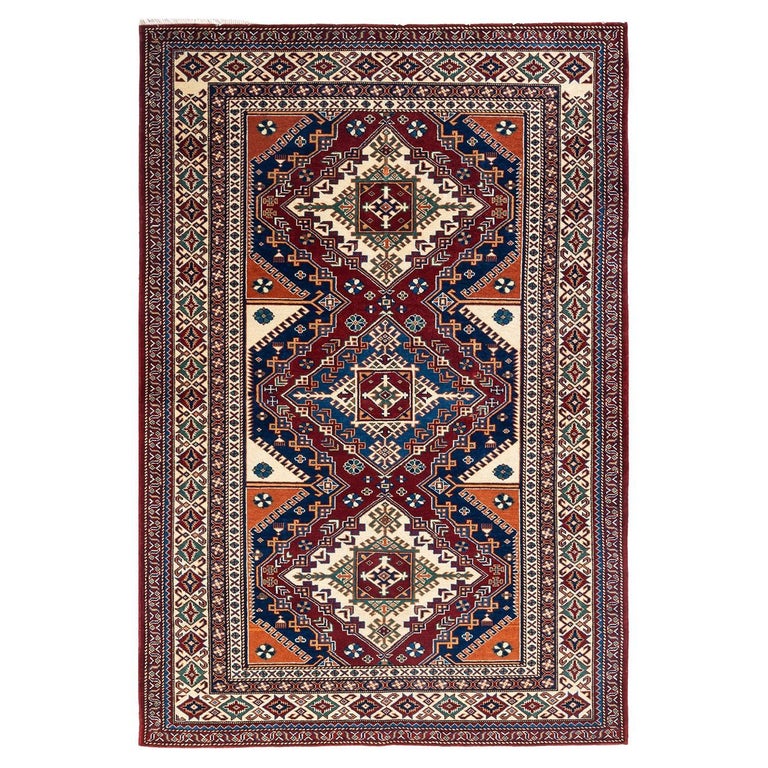 One-of-a-kind Hand Knotted Bohemian Tribal Tribal Red Area Rug For Sale ...