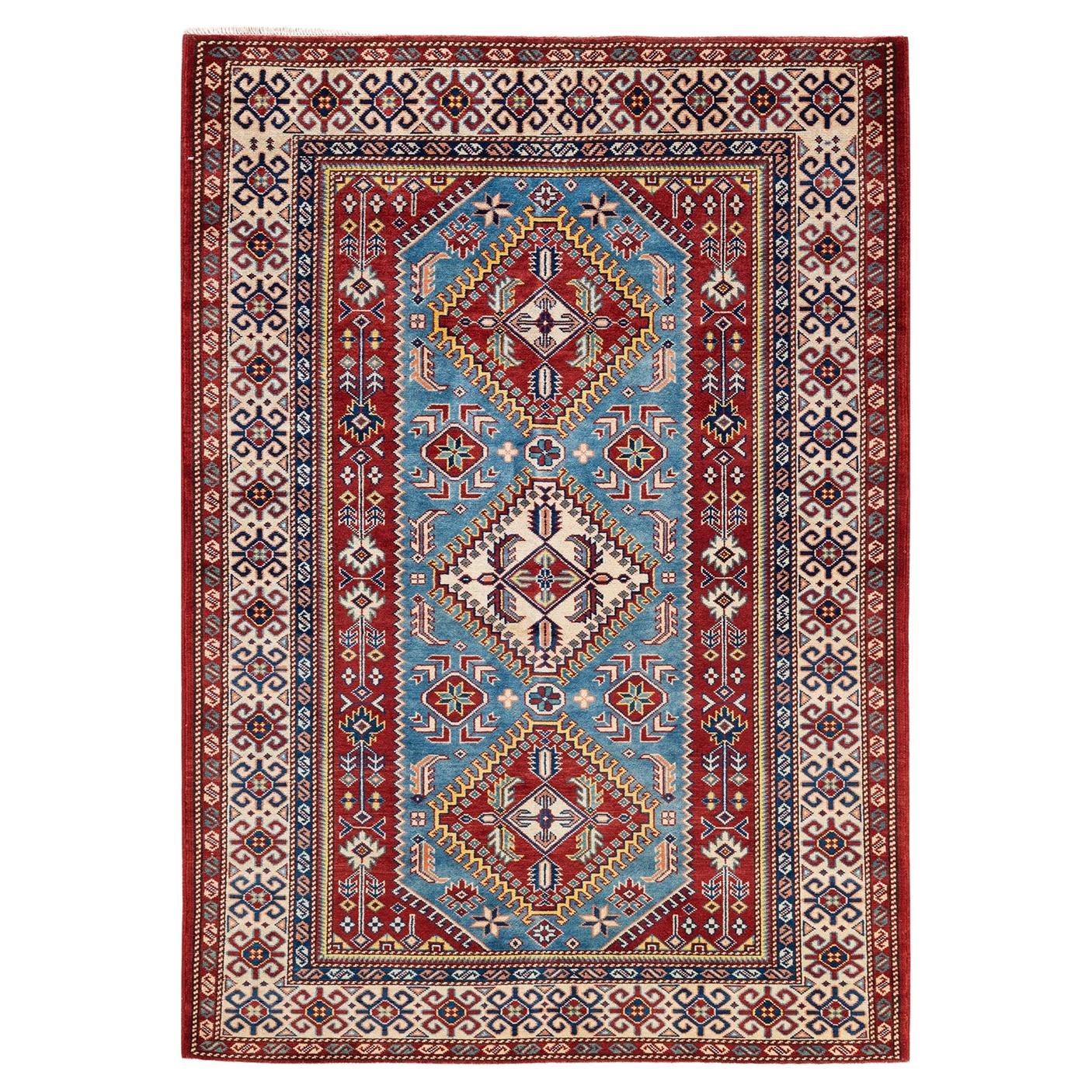 One-Of-A-Kind Hand Knotted Bohemian Tribal Tribal Red Area Rug 6' 10" x ...