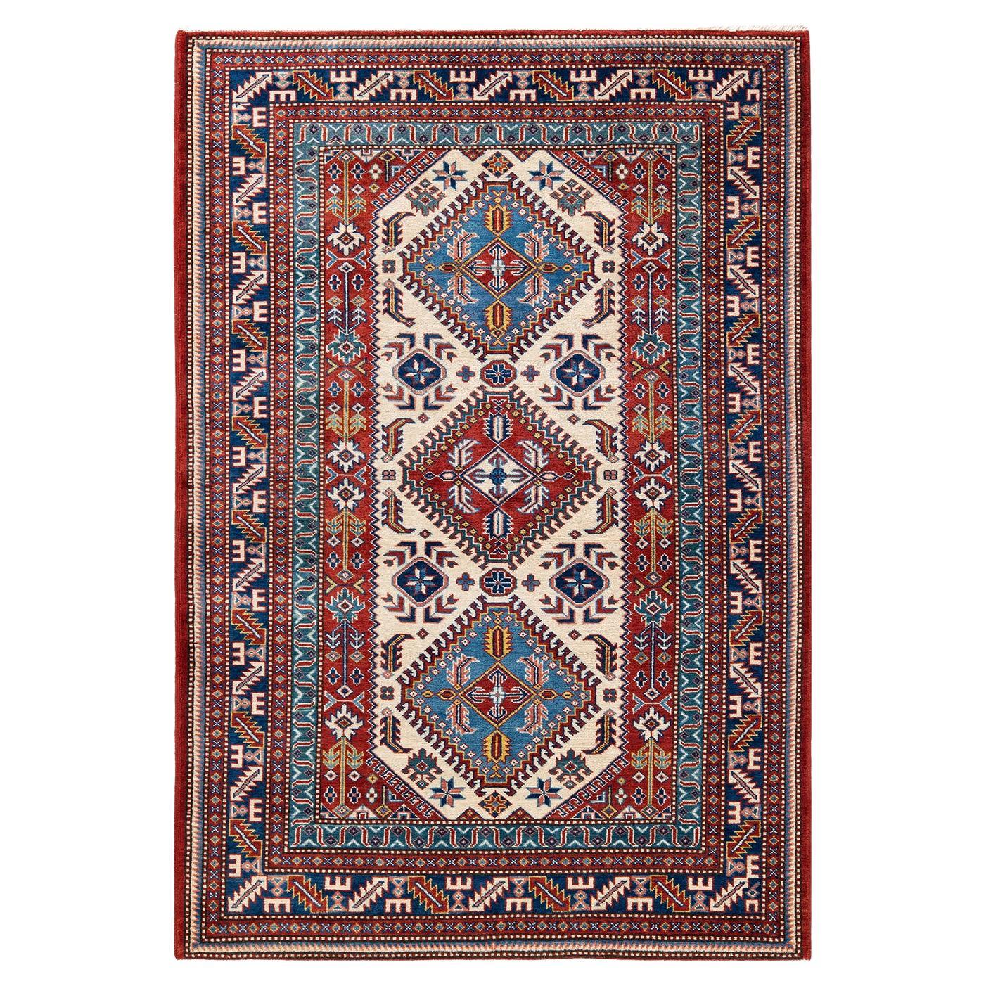 One-of-a-kind Hand Knotted Bohemian Tribal Tribal Red Area Rug For Sale ...