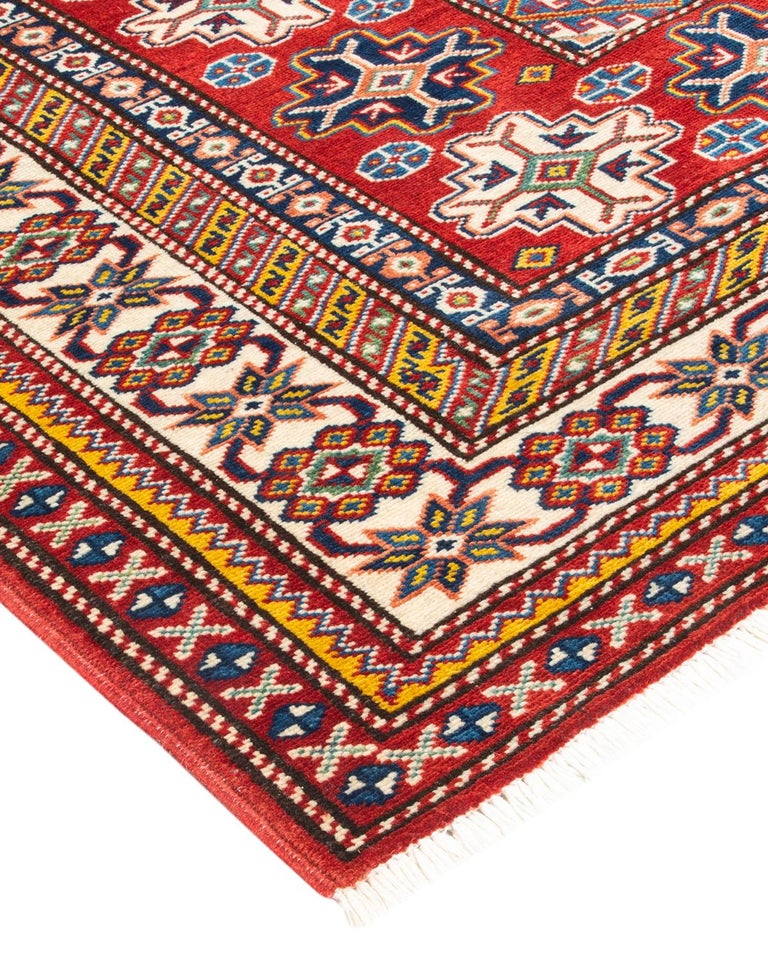 One-of-a-kind Hand Knotted Bohemian Tribal Tribal Red Area Rug For Sale ...