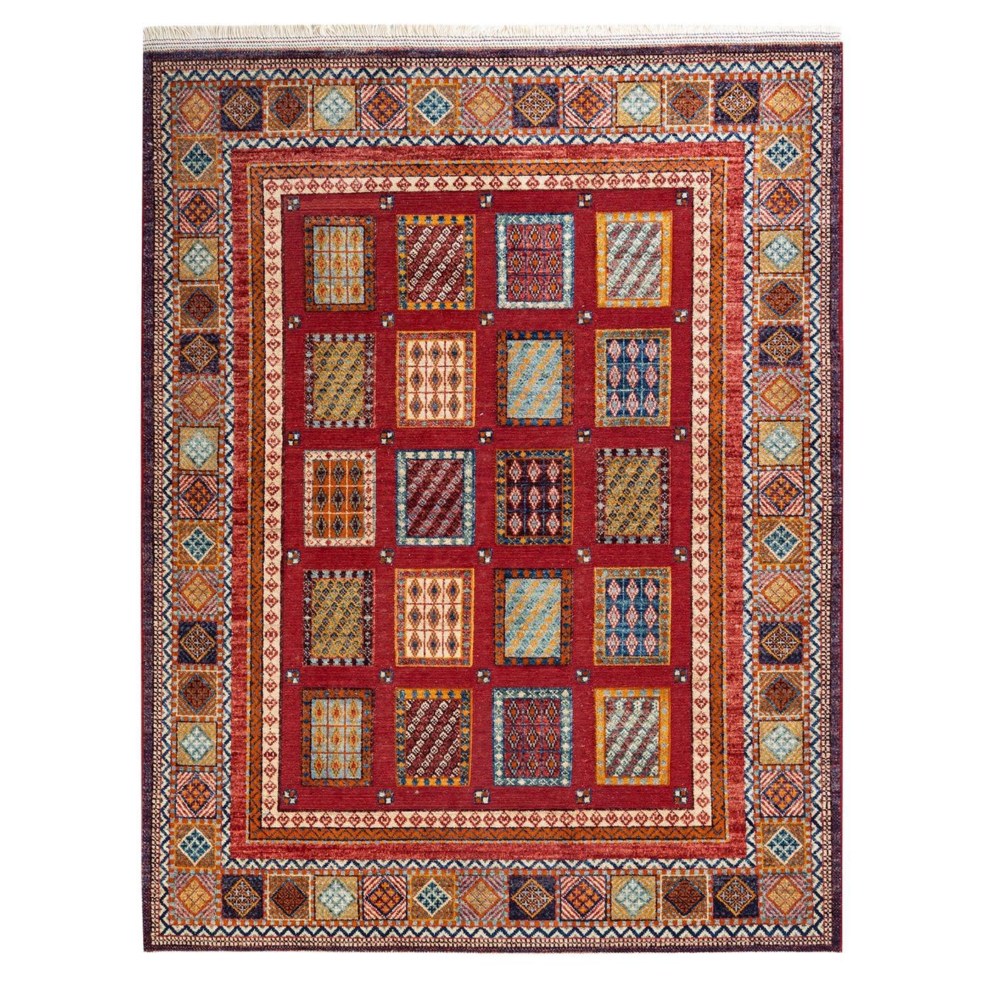 One-of-a-kind Hand Knotted Bohemian Tribal Tribal Red Area Rug For Sale ...