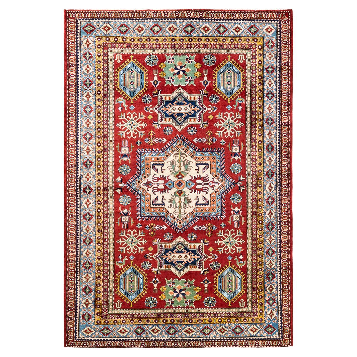 One-of-a-kind Hand Knotted Bohemian Tribal Tribal Red Area Rug For Sale ...