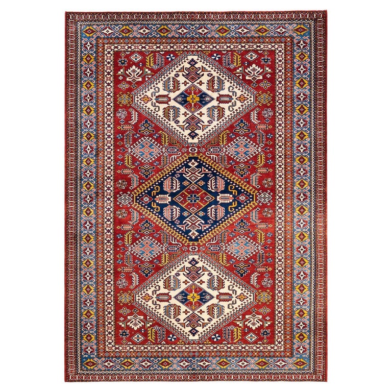 One-of-a-Kind Hand Knotted Bohemian Tribal Tribal Red Area Rug For Sale ...