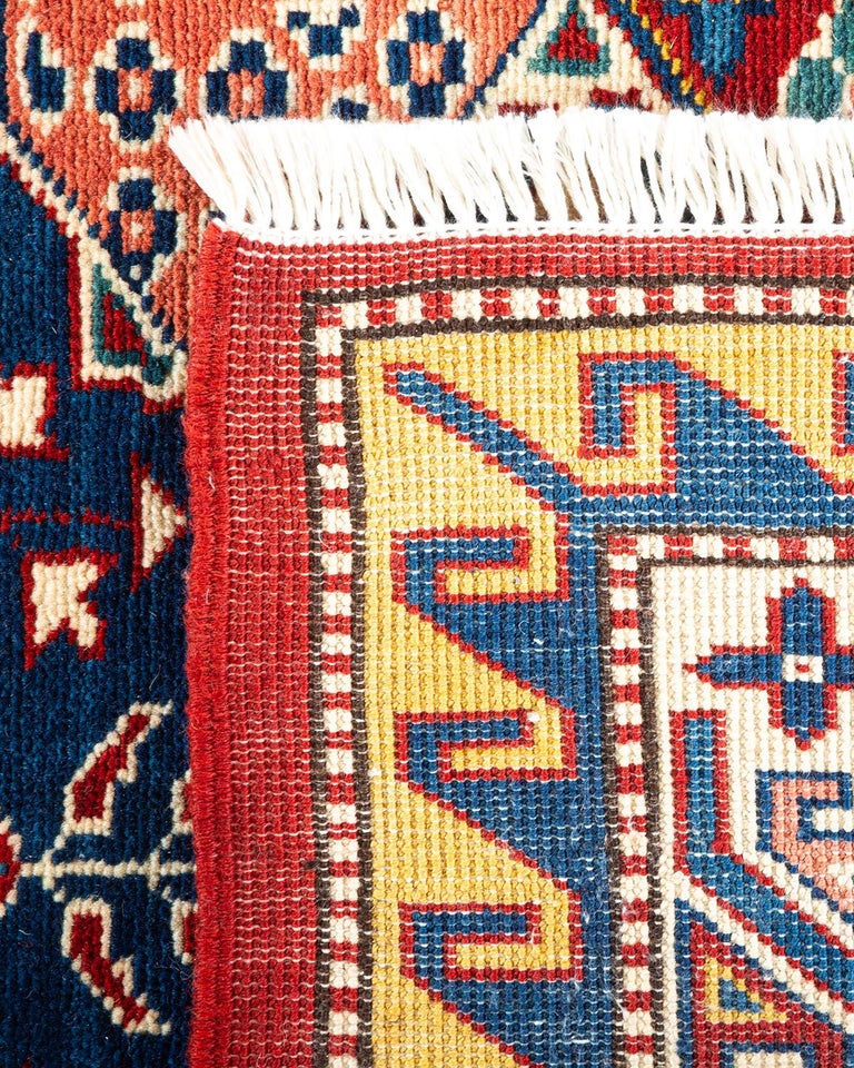 One-Of-A-Kind Hand Knotted Bohemian Tribal Tribal Red Area Rug 6' 10" x ...