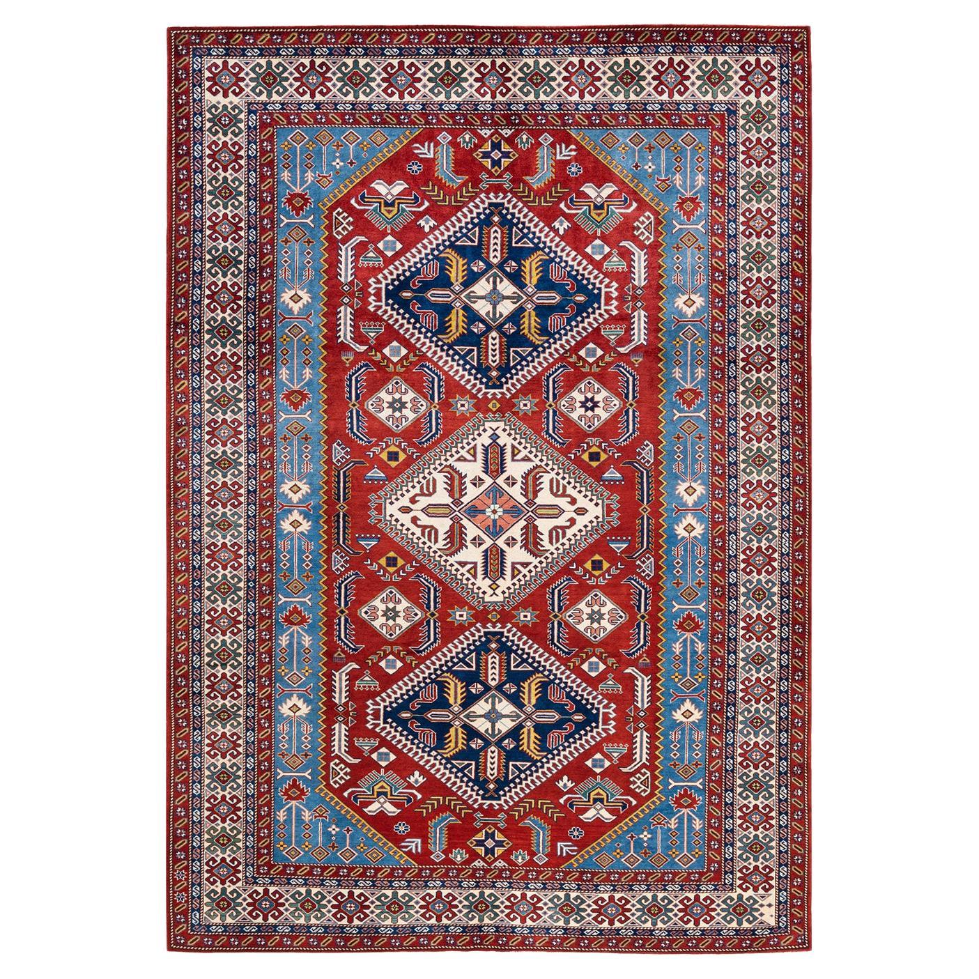 One-of-a-Kind Hand Knotted Bohemian Tribal Tribal Red Area Rug For Sale ...