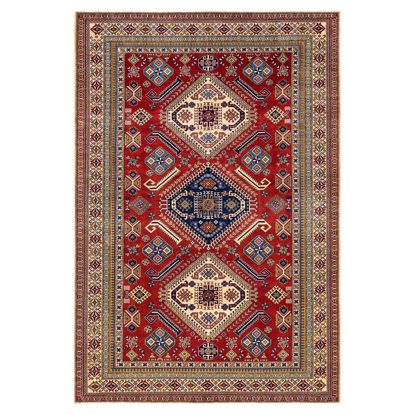 One-of-a-kind Hand Knotted Bohemian Tribal Tribal Red Area Rug For Sale ...