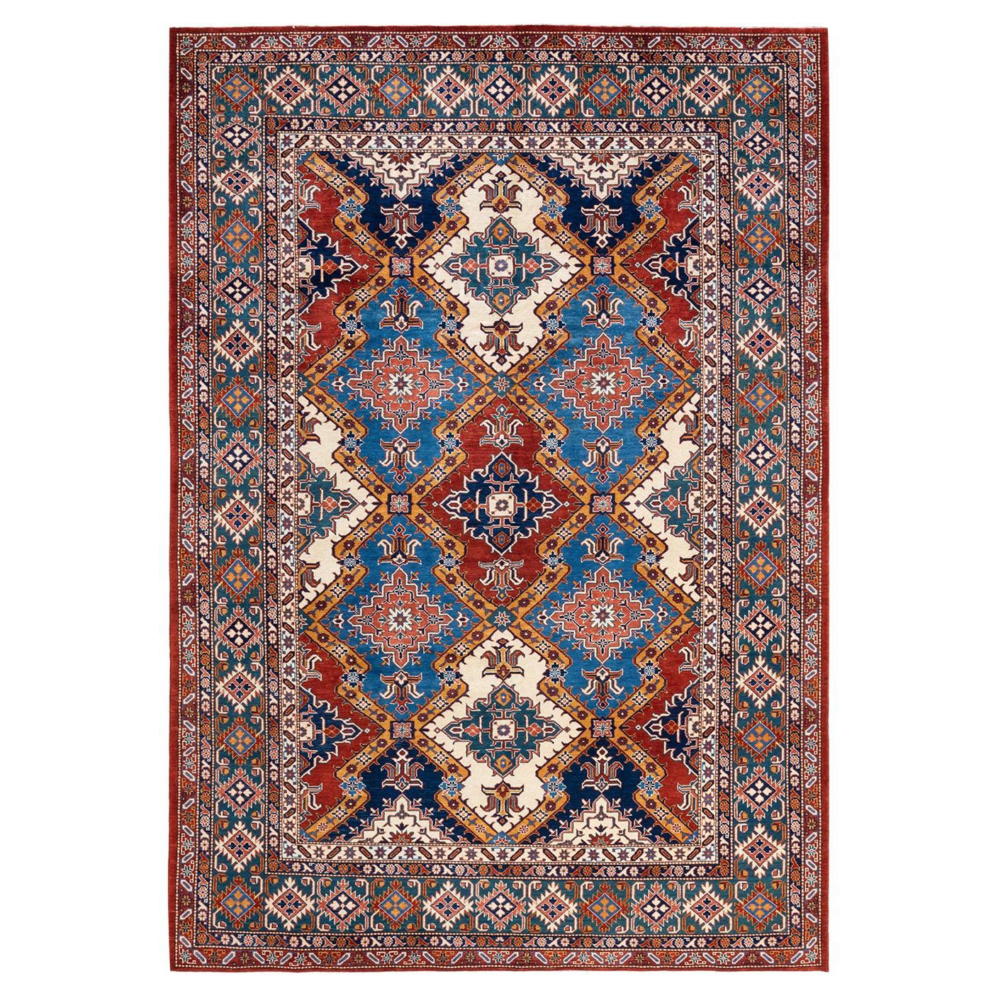 One-of-a-kind Hand Knotted Bohemian Tribal Tribal Red Area Rug For Sale ...