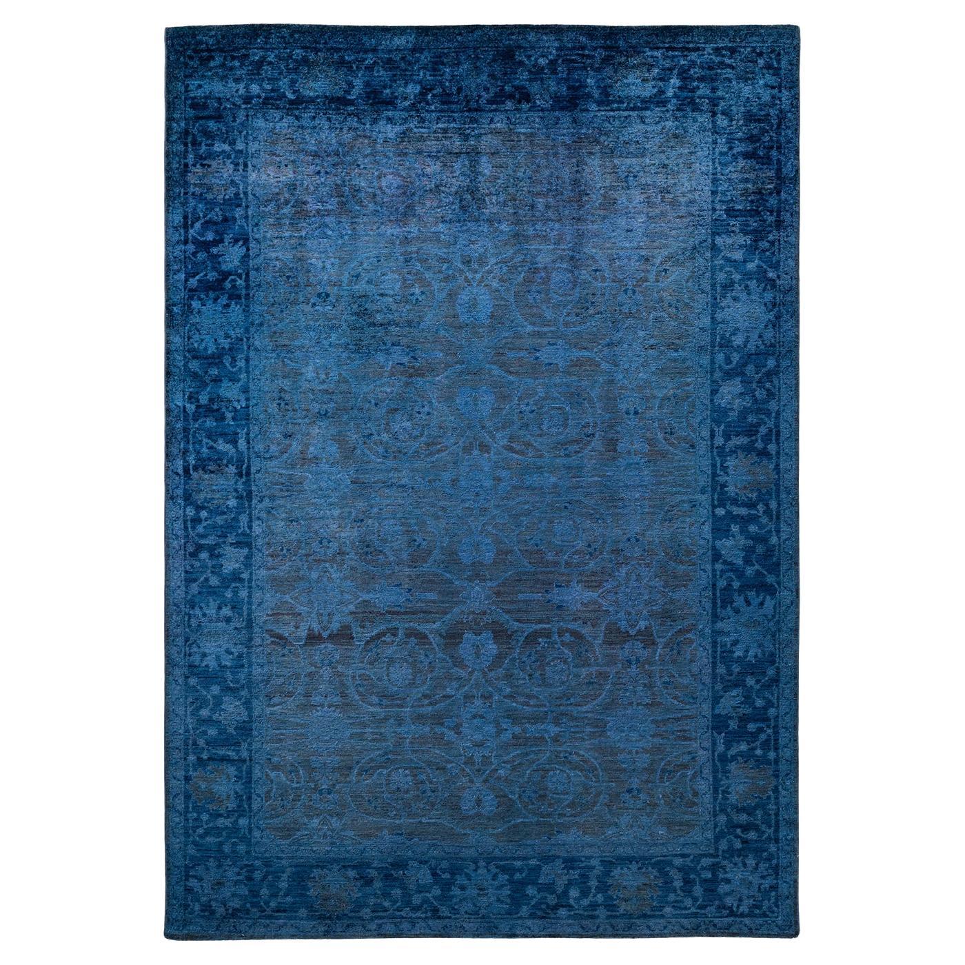 One of a Kind Hand Knotted Contemporary Overdyed Brown Area Rug For ...