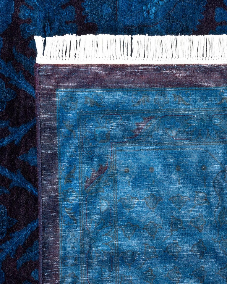 One of a Kind Hand Knotted Contemporary Overdyed Red Area Rug For Sale ...