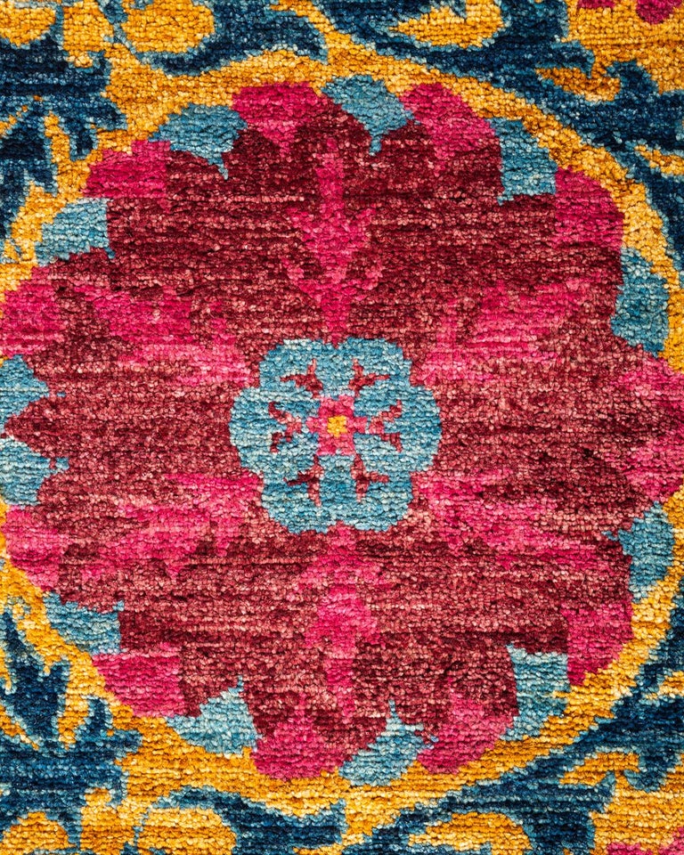 One-Of-A-Kind Hand Knotted Floral Suzani Yellow Area Rug For Sale at ...