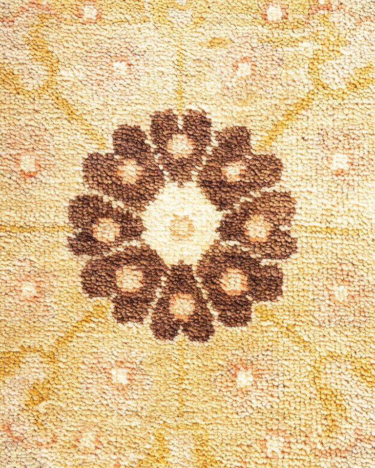 One-of-a-kind Hand Knotted Oriental Eclectic Yellow Area Rug For Sale ...