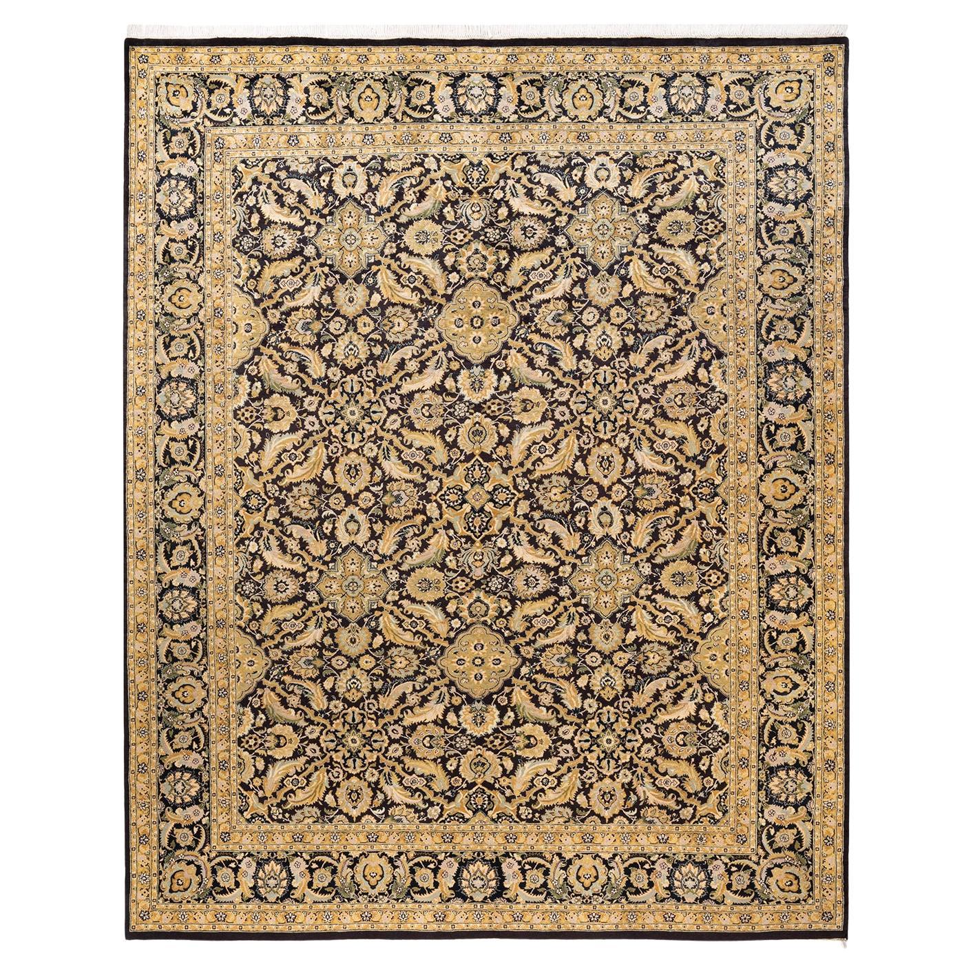 One-of-a-Kind Hand Knotted Oriental Mogul Black Area Rug For Sale at ...