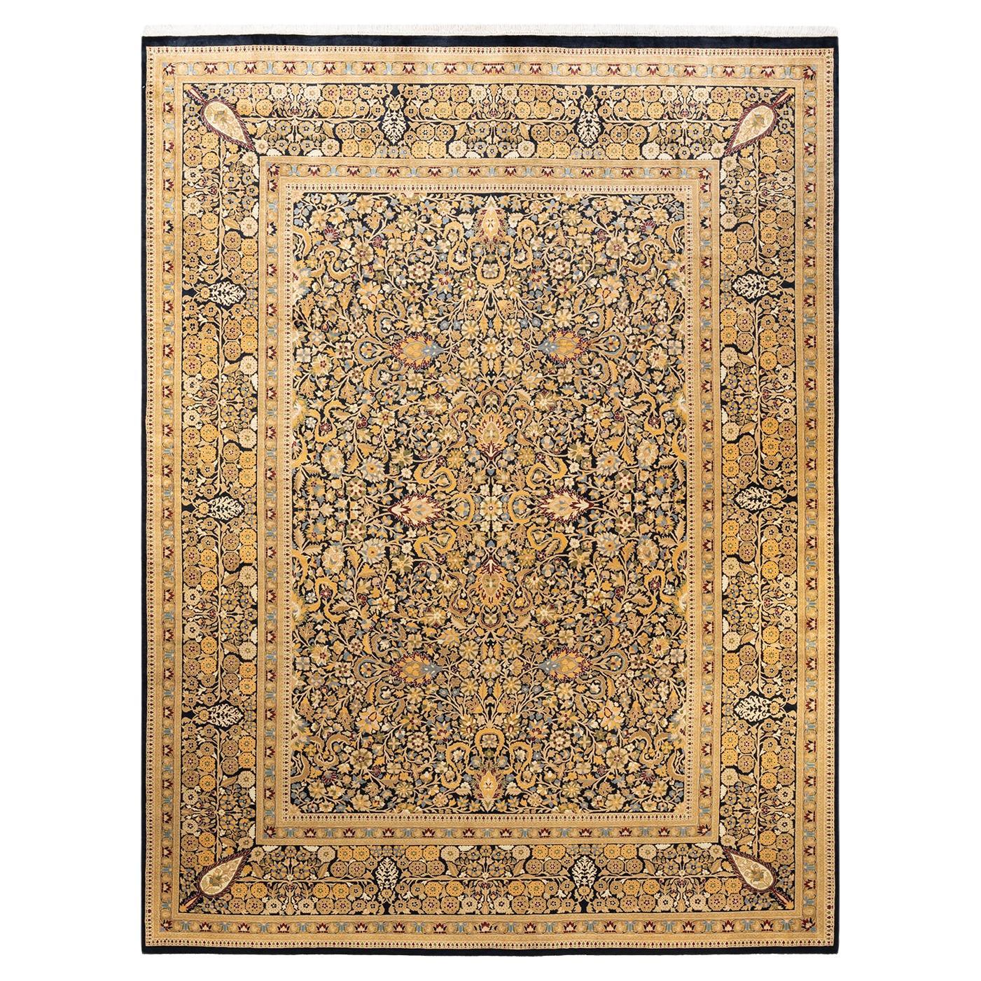 One-Of-A-Kind Hand Knotted Trad Oriental Mogul Black Area Rug For Sale ...