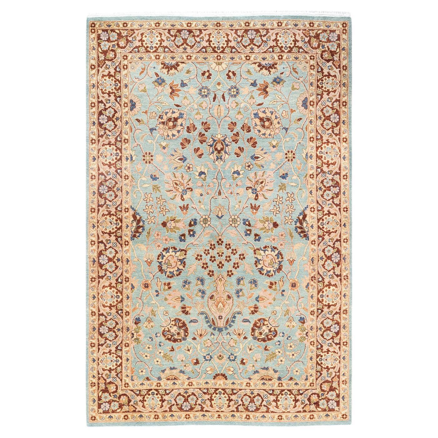 One-of-a-Kind Hand Knotted Oriental Mogul Light Blue Area Rug For Sale ...