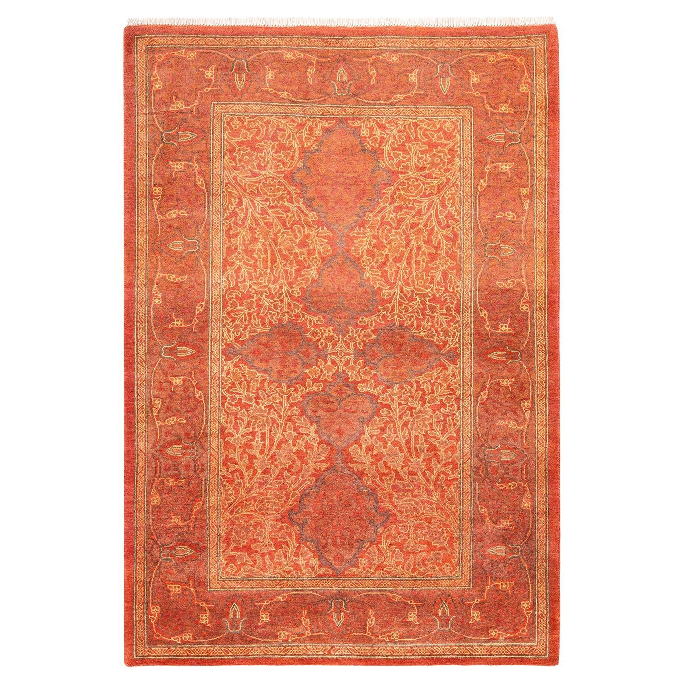 One-of-a-kind Hand Knotted Oriental Mogul Orange Area Rug For Sale at ...