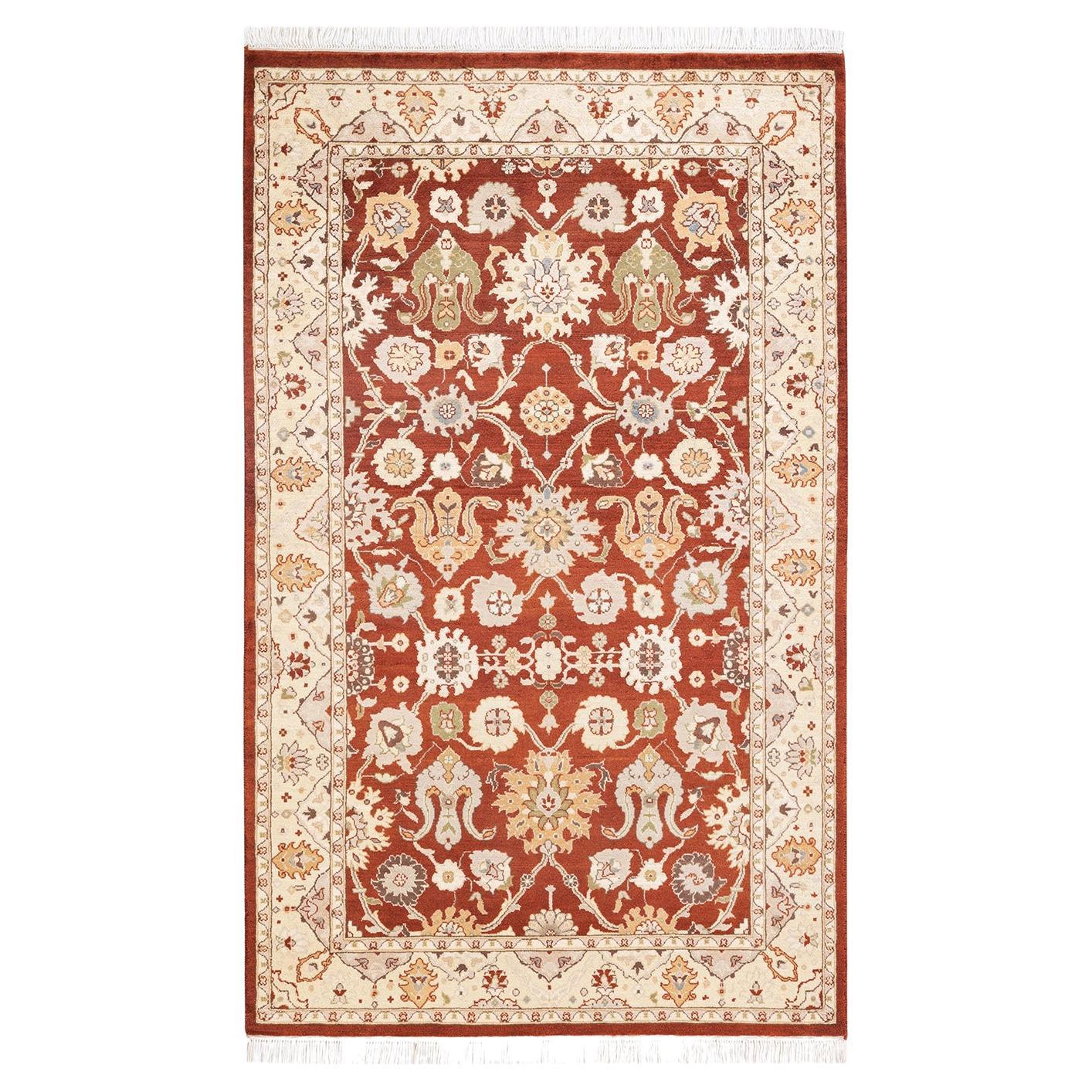 One-Of-A-Kind Hand Knotted Oriental Mogul Orange Area Rug For Sale at ...