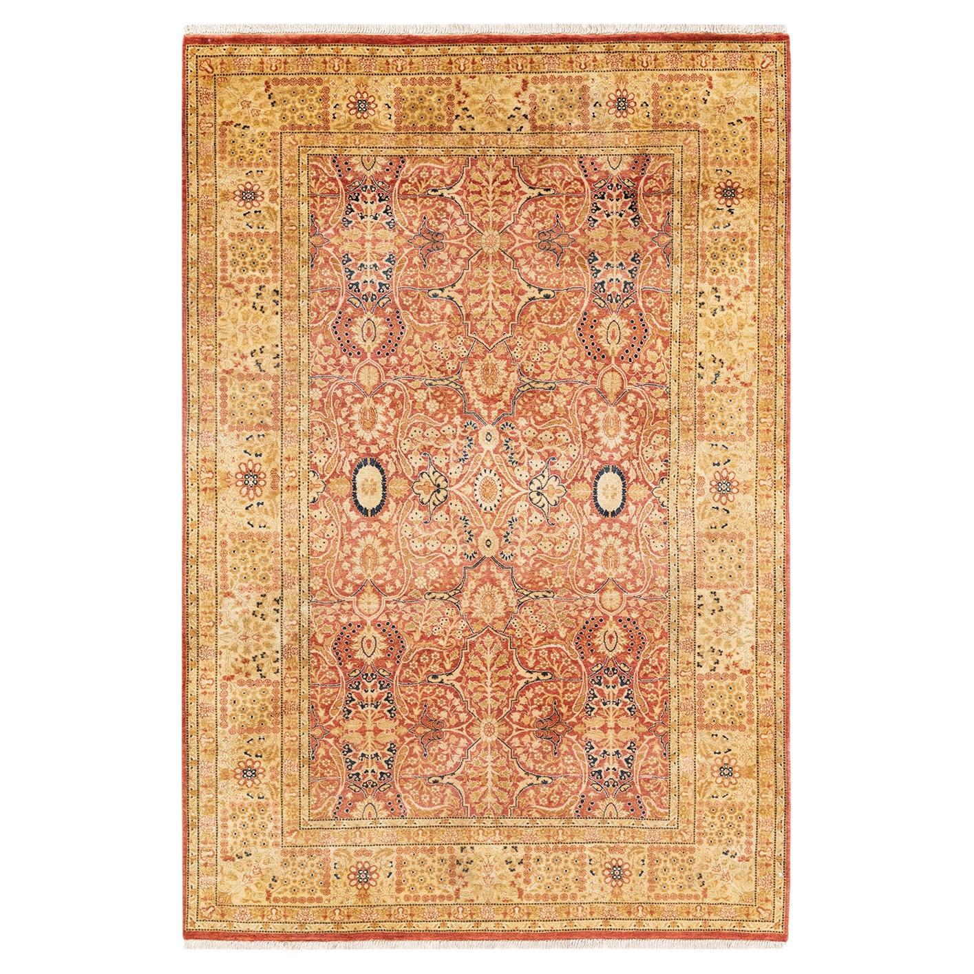One-of-a-kind Hand Knotted Oriental Mogul Orange Area Rug For Sale at ...