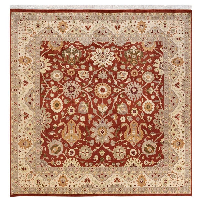 One-of-a-kind Hand Knotted Oriental Mogul Orange Area Rug For Sale at ...