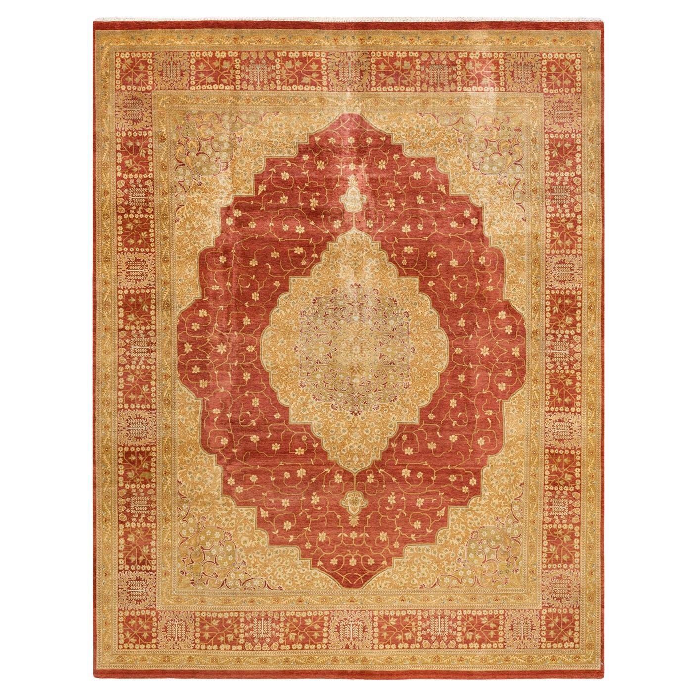 One-Of-A-Kind Hand Knotted Oriental Mogul Orange Area Rug For Sale at ...