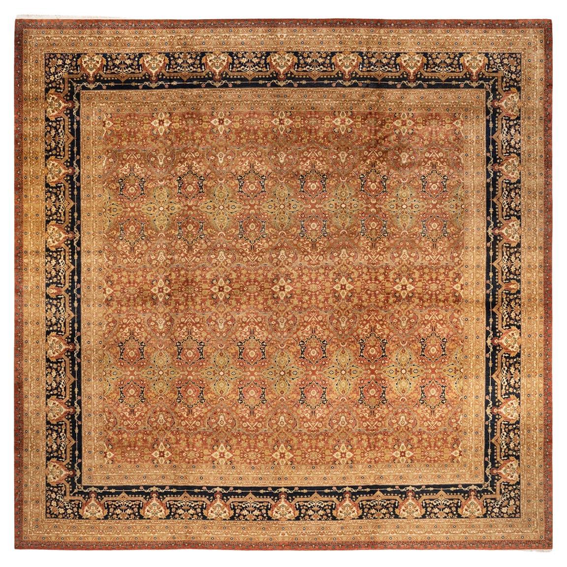 One-of-a-kind Hand Knotted Oriental Mogul Pink Area Rug For Sale at 1stDibs